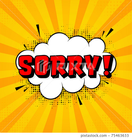 Sorry in vintage style. Cartoon style vector....-插圖素材 [75463633] - PIXTA圖庫