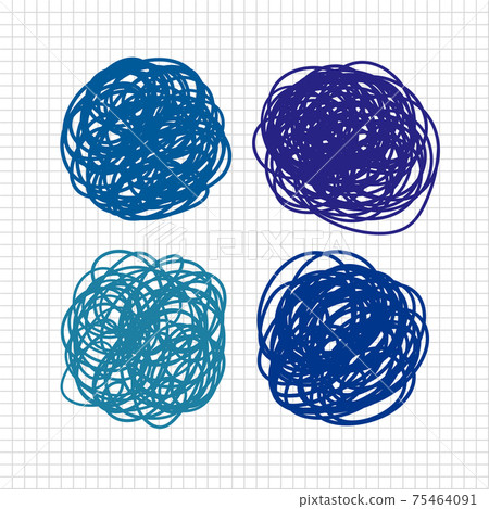 Messy chaotic scribble circle line vector... - Stock Illustration ...