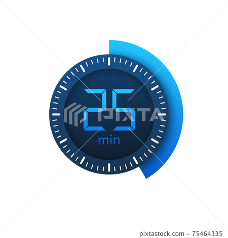 The 25 minutes, stopwatch vector icon.... - Stock Illustration ...