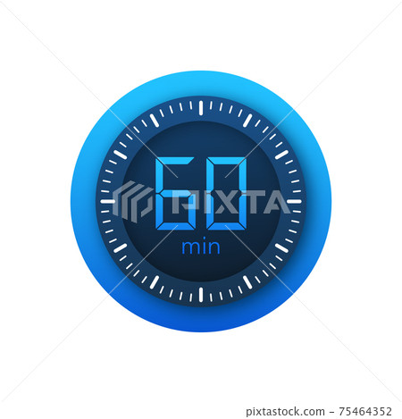 The 60 minutes, stopwatch vector icon.... - Stock Illustration ...