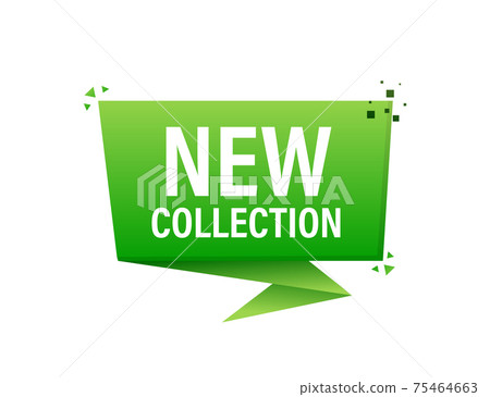 New collection green label on white background.... - Stock Illustration ...