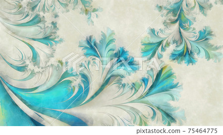 Abstract frost pattern digital watercolor painting - Stock Illustration ...