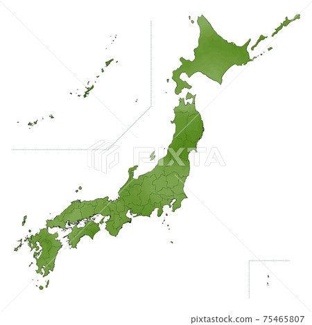 Japanese style map of Japan - Stock Illustration [75465807] - PIXTA