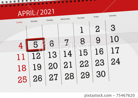 Calendar planner for the month April 2021,... - Stock Illustration ...