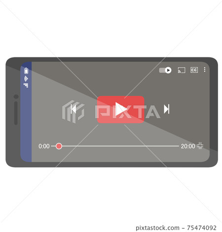 Smartphone video playback app screen - Stock Illustration [75474092 ...