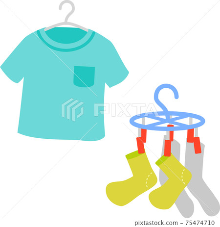 Dry laundry, shirts and socks - Stock Illustration [75474710] - PIXTA