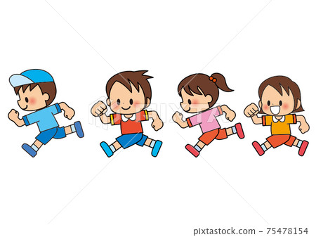 Running child - Stock Illustration [75478154] - PIXTA
