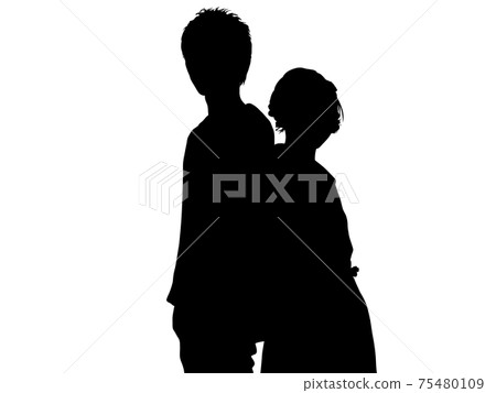背對背情侶剪影-插圖素材 [75480109] - PIXTA圖庫