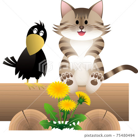 Illustration of cat and spring - Stock Illustration [75480494] - PIXTA
