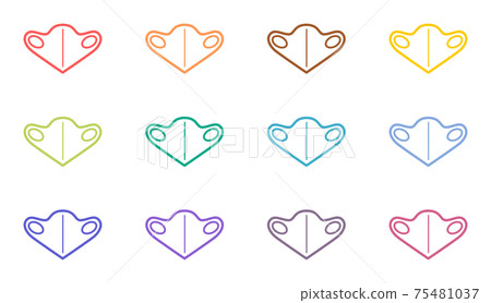 Line art icon of colorful urethane mask - Stock Illustration [75481037 ...