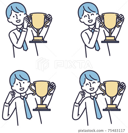 Successful victory male simple illustration - Stock Illustration ...