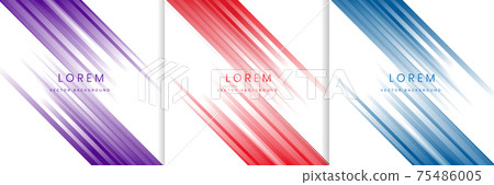 Set of abstract purple, red, blue, stripe... - Stock Illustration ...