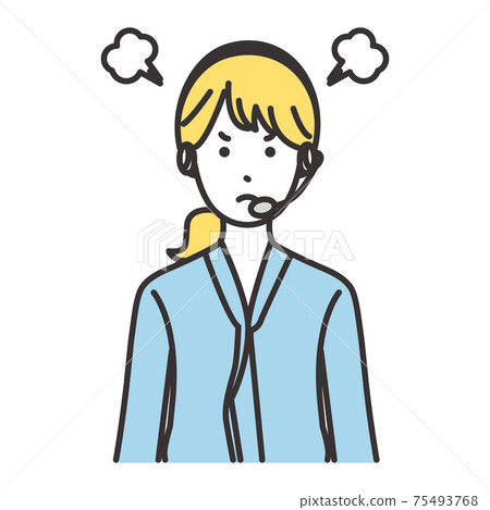 Operator female facial expression gets angry - Stock Illustration ...