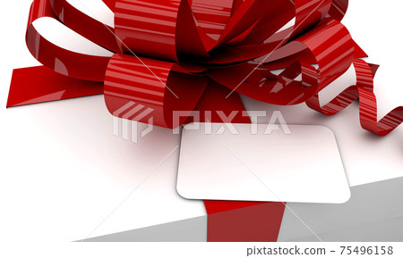 Christmas white gift box red ribbon - Stock Illustration [75496158] - PIXTA
