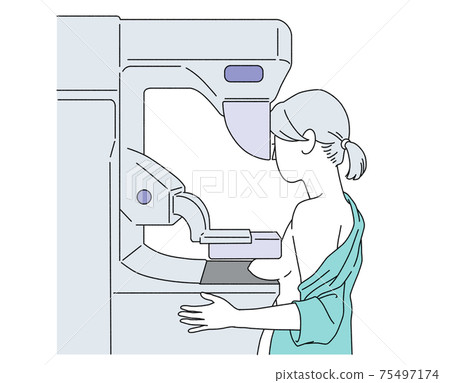 Person Illustration Breast Cancer Mammography... - Stock Illustration ...