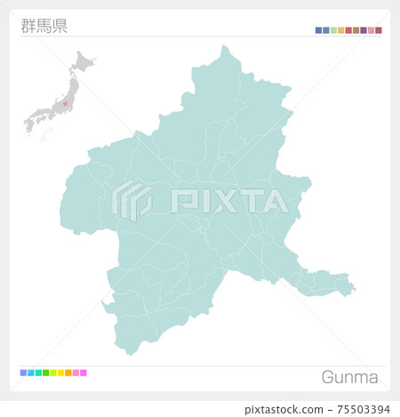 Map of Gunma Prefecture / Gunma (Municipalities... - Stock Illustration ...