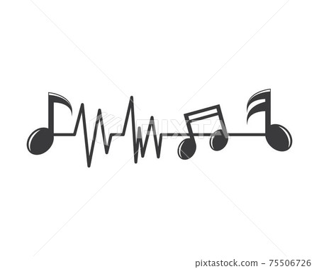 music note pulse line,equaizer and sound effect... - Stock Illustration ...