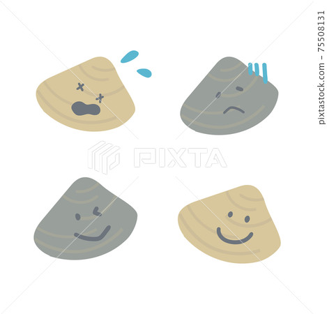 Clams with face - Stock Illustration [75508131] - PIXTA