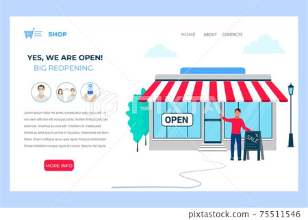 We are open. Reopening after pandemic. Vector... - Stock Illustration ...