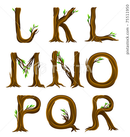Forest Alphabet with Letters Arranged from Tree... - Stock Illustration ...