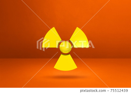 Radioactive symbol on a orange studio background - Stock Illustration ...