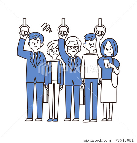 Train illustration crowded train - Stock Illustration [75513091] - PIXTA