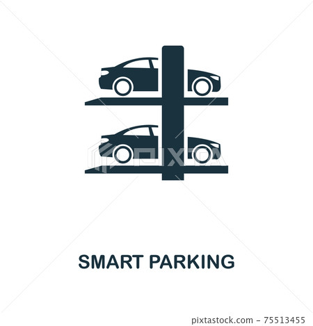 Smart Parking icon. Monochrome style icon... - Stock Illustration ...