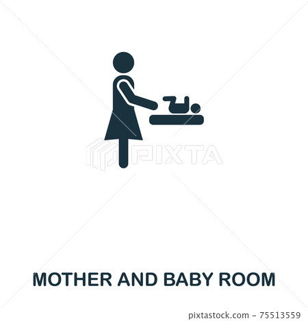 Mother And Baby Room icon. Line style icon... - Stock Illustration ...