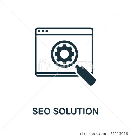 Seo Solution vector icon symbol. Creative sign... - Stock Illustration ...
