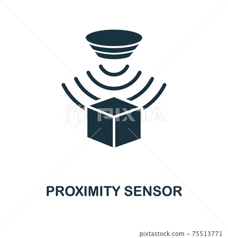 Proximity Sensor icon. Monochrome style design... - Stock Illustration ...