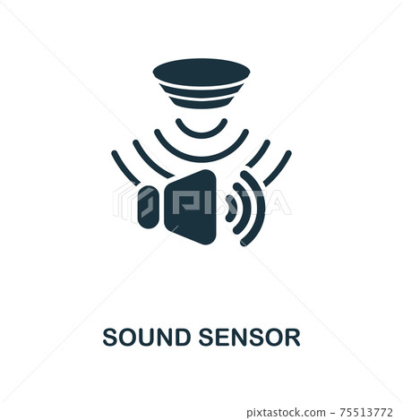 Sound Sensor icon. Monochrome style design from... - Stock Illustration ...