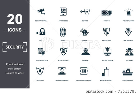 Security icons set collection. Includes simple... - Stock Illustration ...
