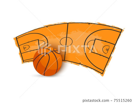 Basketball ball and playing arena vector icon - Stock Illustration ...
