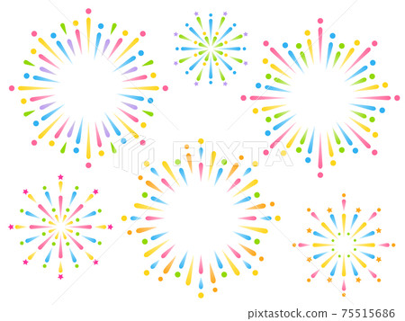 Fireworks circular frame set (colorful) - Stock Illustration [75515686 ...