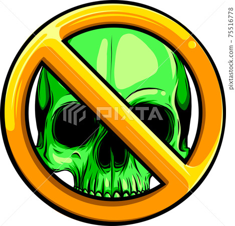 Prohibited Warning skull icon. vector... - Stock Illustration [75516778 ...