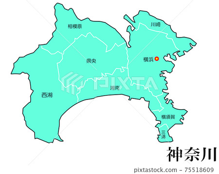 Kanagawa prefecture by prefecture of Japan - Stock Illustration ...