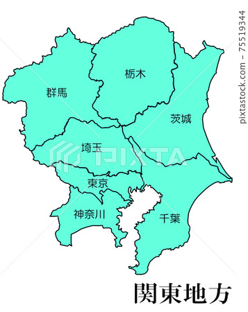 Kanto region of Japan prefecture - Stock Illustration [75519344] - PIXTA