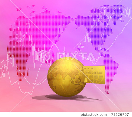 Gold credit card and the earth - Stock Illustration [75526707] - PIXTA
