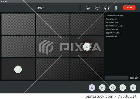 Screen template of video conference, modern... - Stock Illustration ...