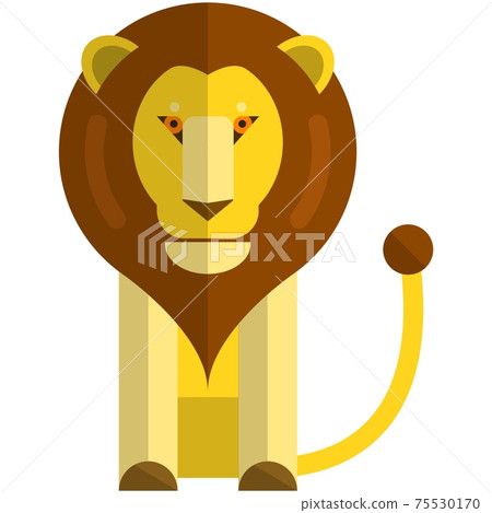 Lion flat vector, tropical animal icon on white - Stock Illustration ...