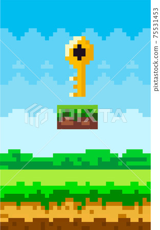 Key game pixelated icon vector illustration... - Stock Illustration ...
