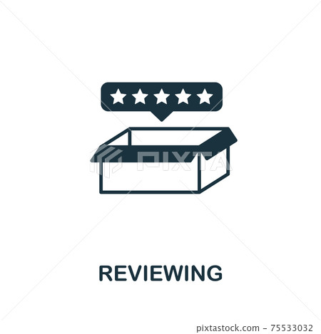 Reviewing vector icon symbol. Creative sign... - Stock Illustration ...