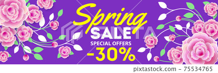 Spring sale banner, special offer, advertising... - Stock Illustration ...