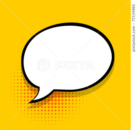 Yellow comics speech bubble for text - Stock Illustration [75534960 ...