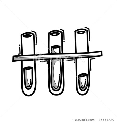 Test tube doodle vector icon. Drawing sketch... - Stock Illustration ...