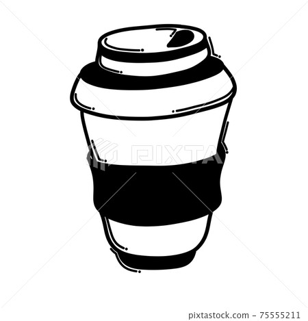 coffee takeaway doodle vector icon. Drawing... - Stock Illustration ...