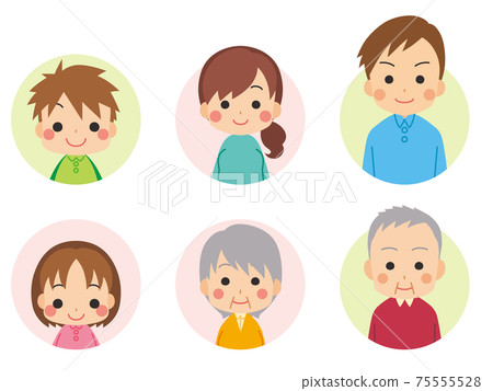 Cute family icon set white background family... - Stock Illustration ...