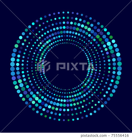 Abstract blue dotted circle vector background....-插圖素材 [75556416] - PIXTA圖庫