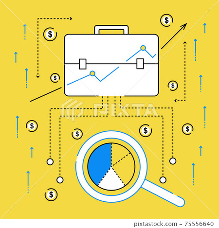 Investment portfolio and pie chart. Vector... - Stock Illustration ...