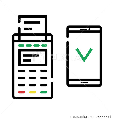 Bank terminal. Successful payment. Vector... - Stock Illustration ...